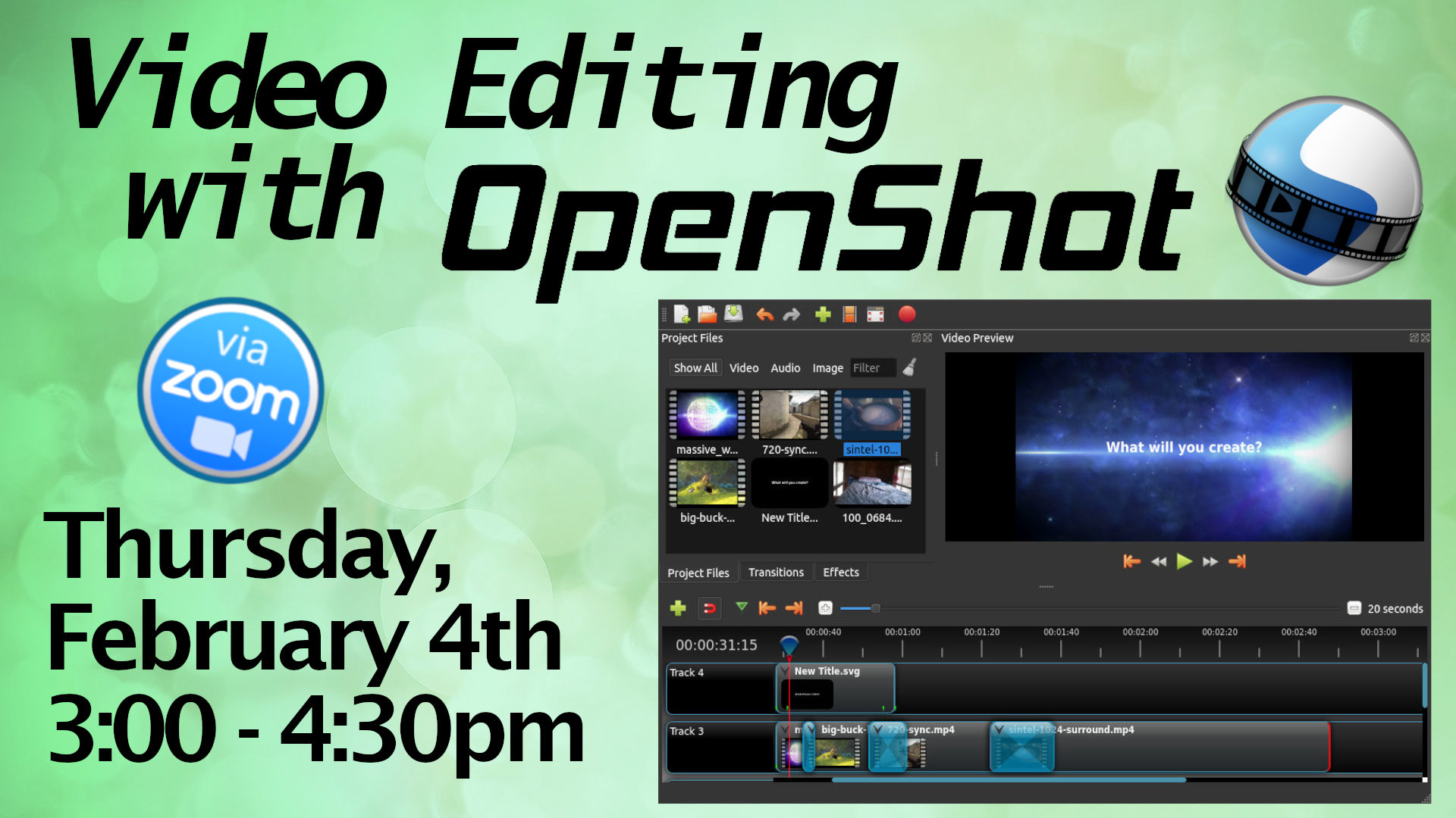 ONLINE: Video Editing with OpenShot | Sayville Library