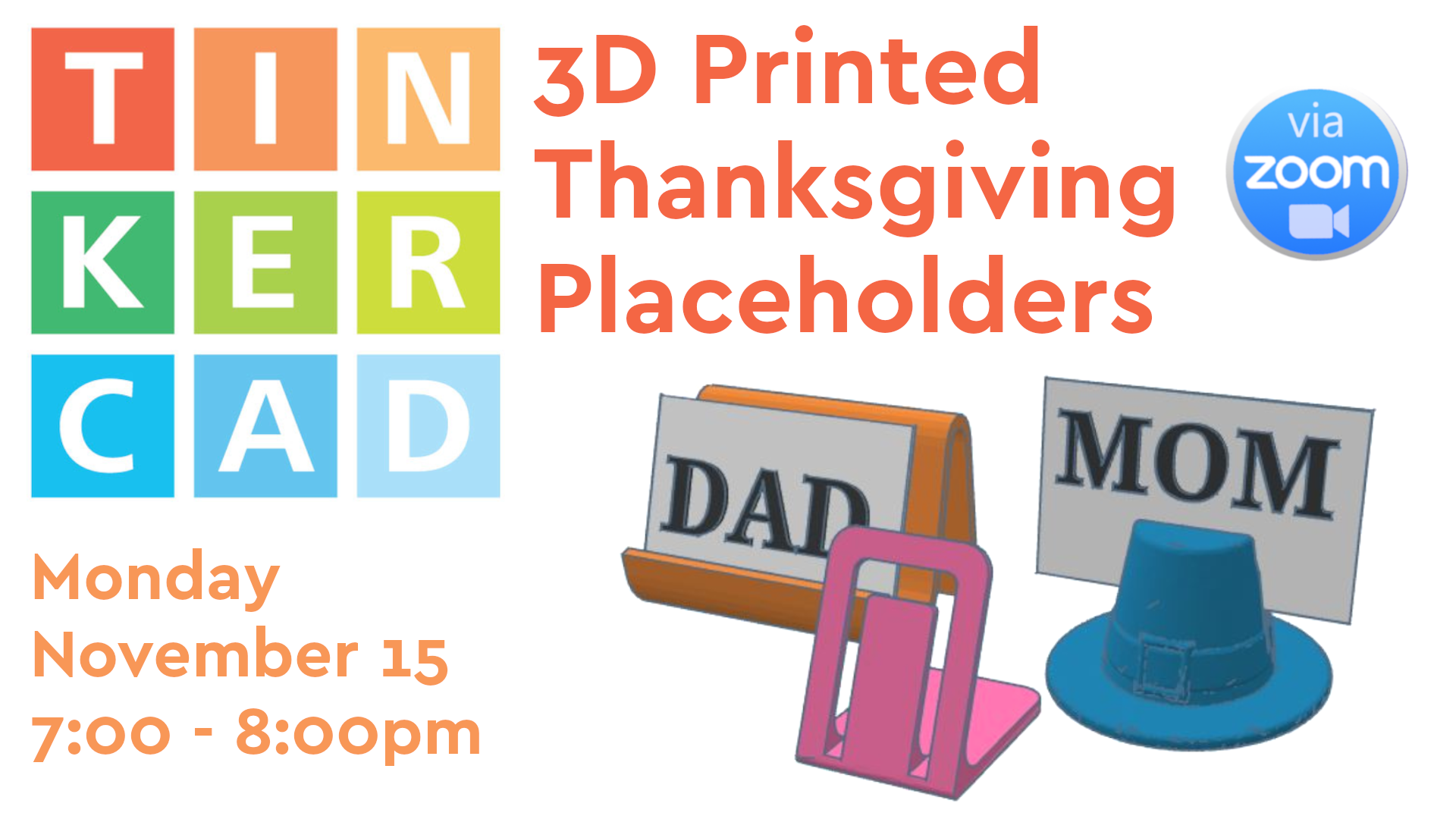 ONLINE: 3D Print a Thanksgiving Placeholder | Sayville Library