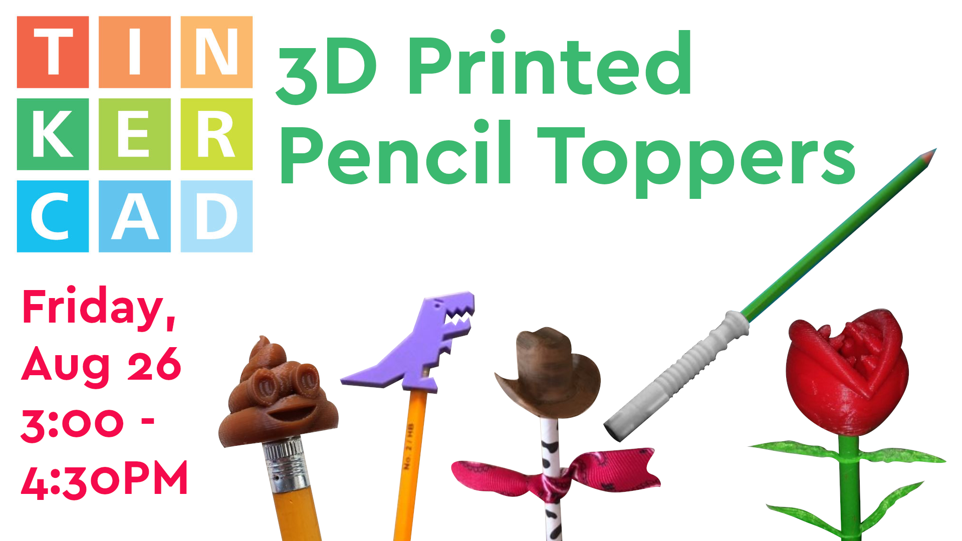3D Printed Pencil Toppers | Sayville Library